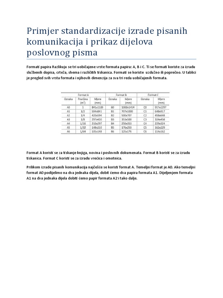 Formati Papira | PDF