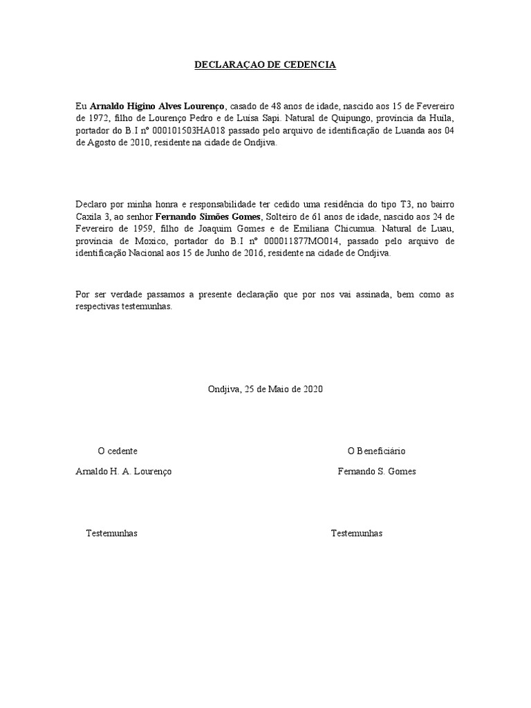 DECLARAÇAO DE CEDENCIA | PDF