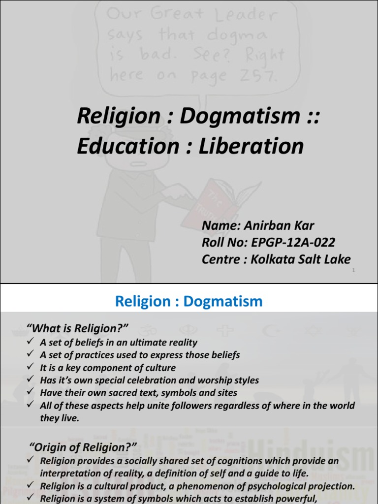 Religion Vs Dogmatism and Education Vs Liberation | PDF | Curriculum ...