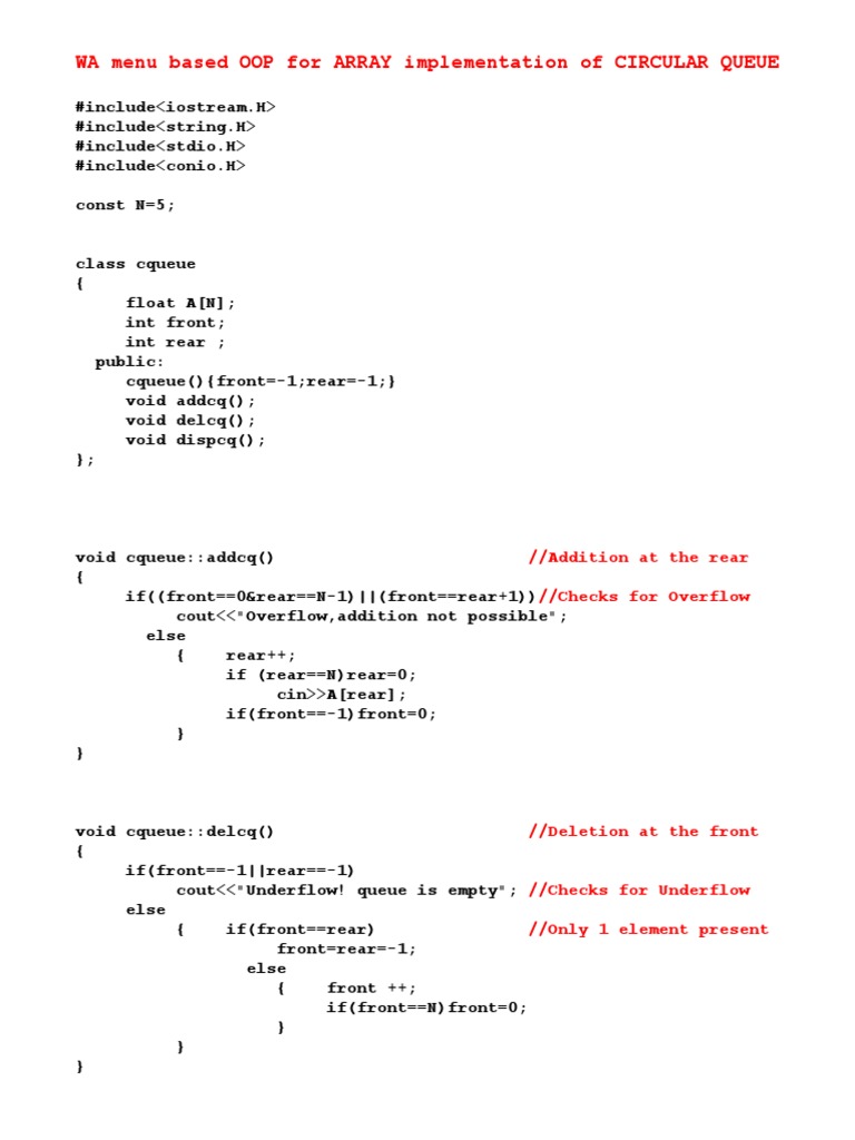 Array Implementation of Circular Queue | PDF Array Implementation of Circular Queue | PDF