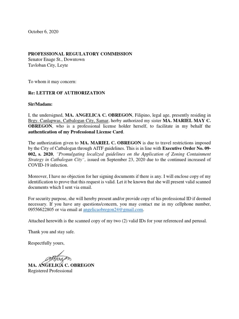 Authorization Letter | PDF