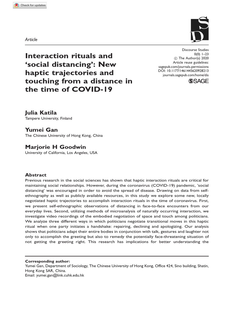 rituales de interacción | PDF | Psychological Concepts
