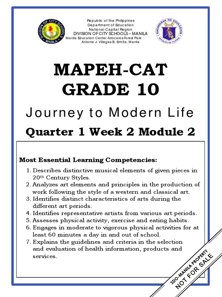 MAPEH 10 - Q1 - W2 - Mod2 PDF | PDF