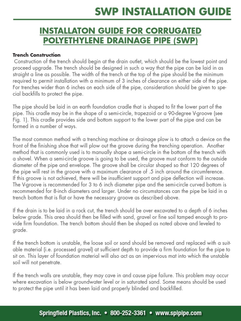 Spiral Wound Pipe Installation | PDF | Pipe (Fluid Conveyance) | Drainage