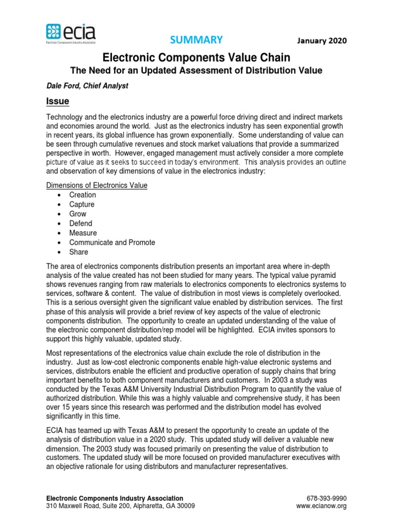 Updated Study on Electronics Distribution Value | PDF | Value Chain ...