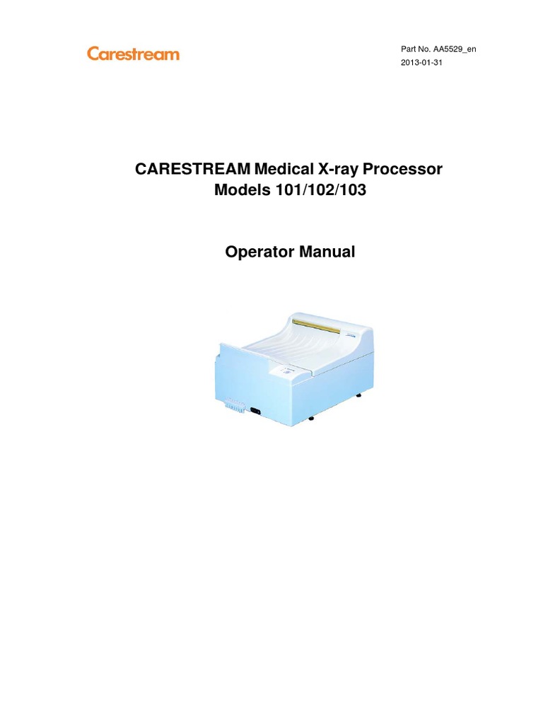 Processor-Carestream - 101 - 102 - 103-Operation Manual | PDF | Tap ...