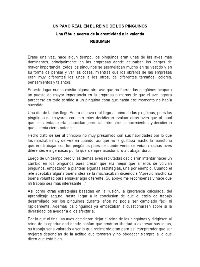 Un Pavo Real en El Reino de Los Pingüinos | PDF | Aves | Science