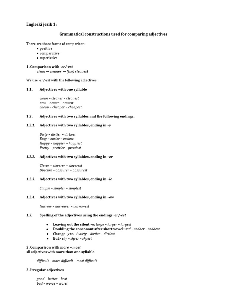 G Comparison of Adjectives | PDF | Linguistic Morphology | Language Mechanics