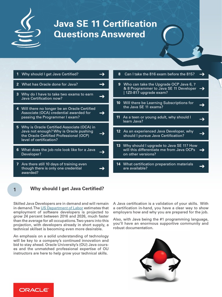 Java SE 11 Certification Questions Answered: Why Should I Get Java ...