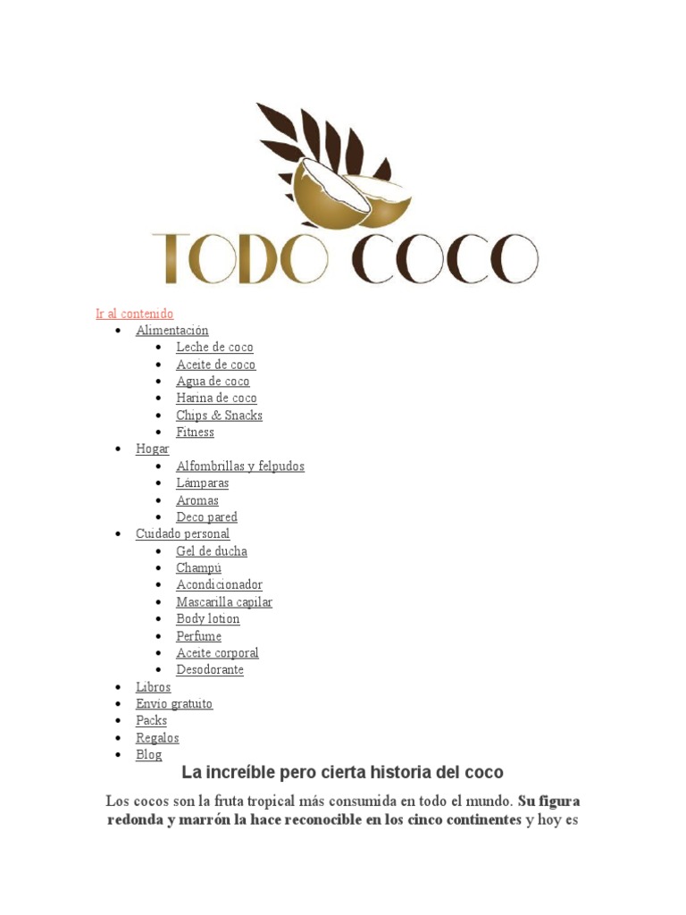 Origen e historia del coco | PDF | Coco | Cookie HTTP