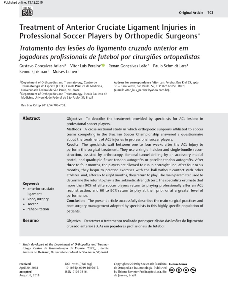 LCA Brasil | PDF | Knee | Limbs (Anatomy)