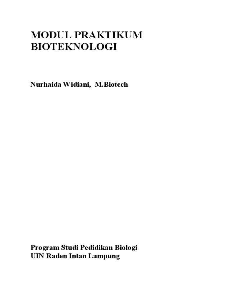 Modul Praktikum Bioteknologi | PDF