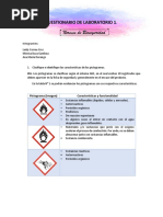Informe Pictogramas para Seguridad en Laboratorio | PDF | Laboratorios | Toxicidad