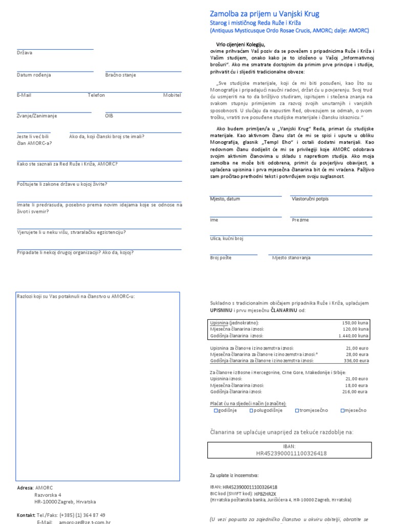 Zamolba Za Prijem | PDF