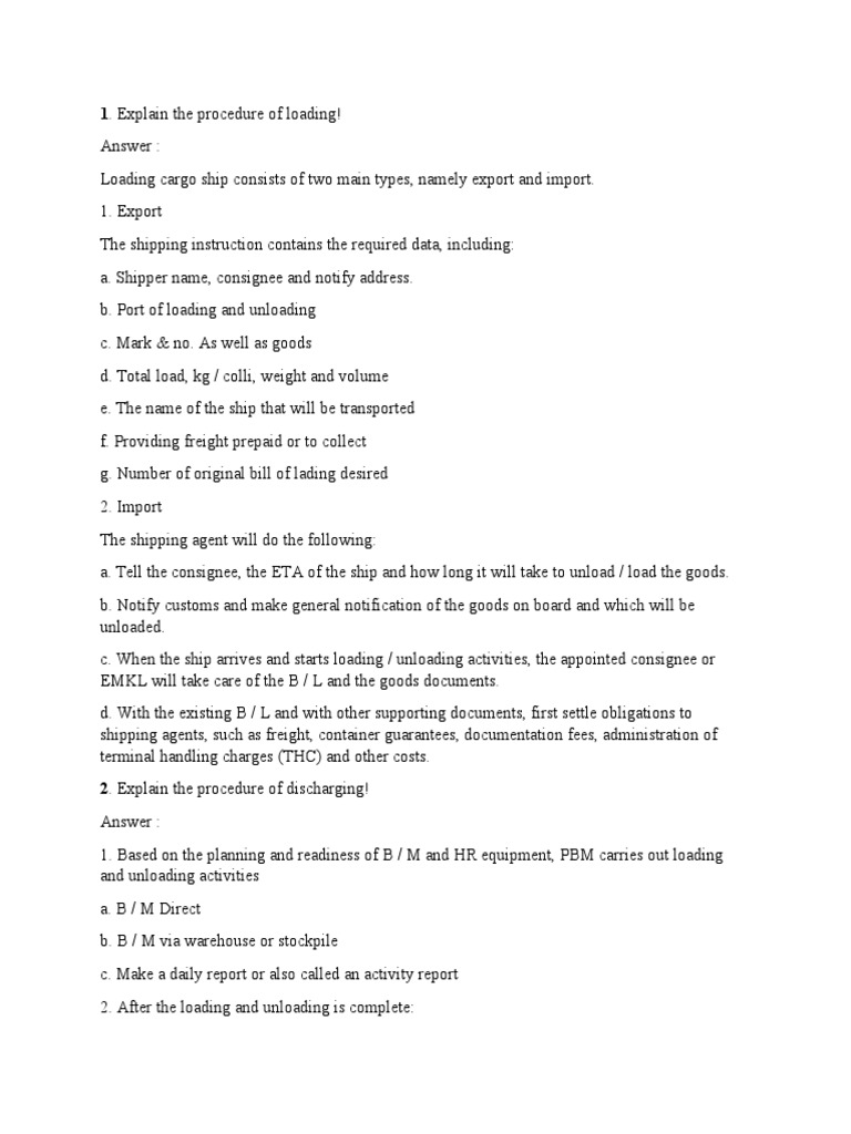 Cargo Handling and Stowage | PDF | Cargo | Ships