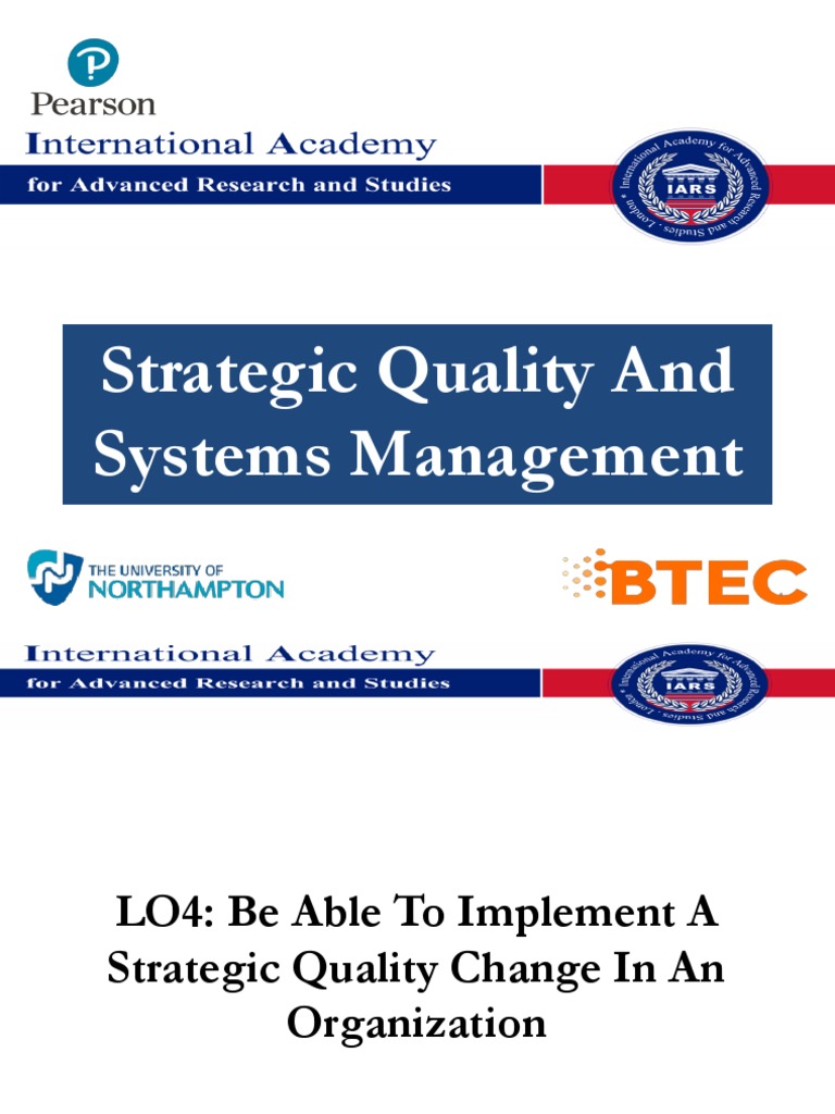 Implementing Strategic Quality Change | PDF | Internal Audit | Audit