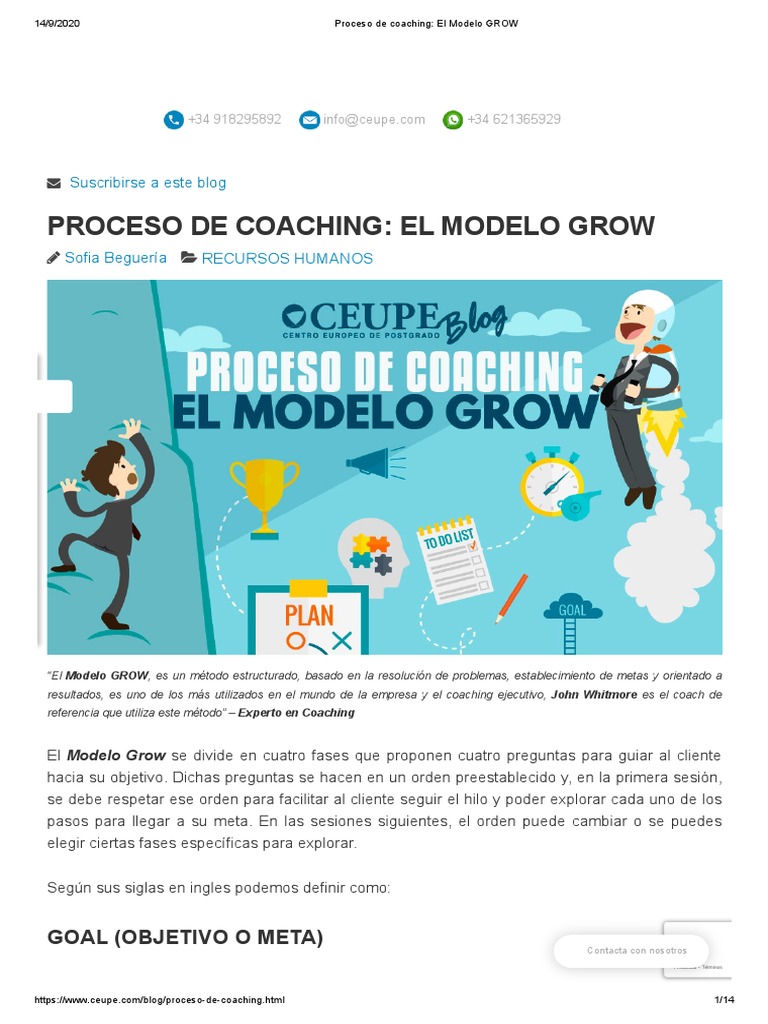 Ej 2 Proceso de Coaching El Modelo GROW PDF | PDF | Máster en Administración de Empresas | Logística