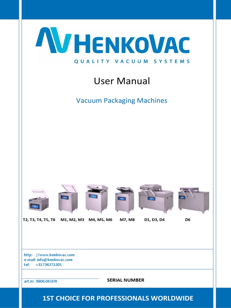 User Manual for Henkovac Vacuum Packaging Machines: Operating ...