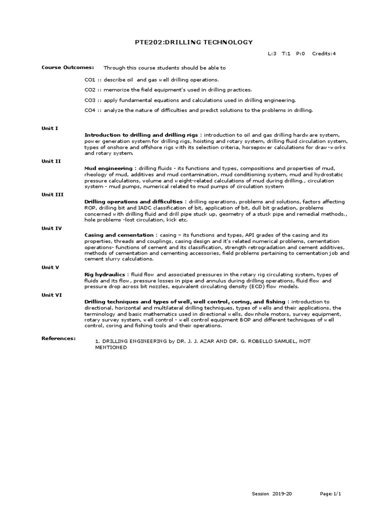Drilling Technology | PDF | Drilling Rig | Casing (Borehole)