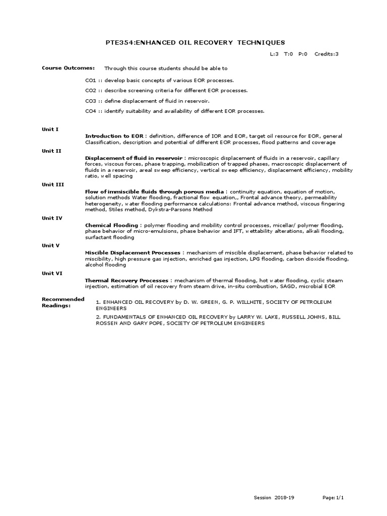 Enhanced Oil Recovery Techniques | PDF | Enhanced Oil Recovery | Soft ...