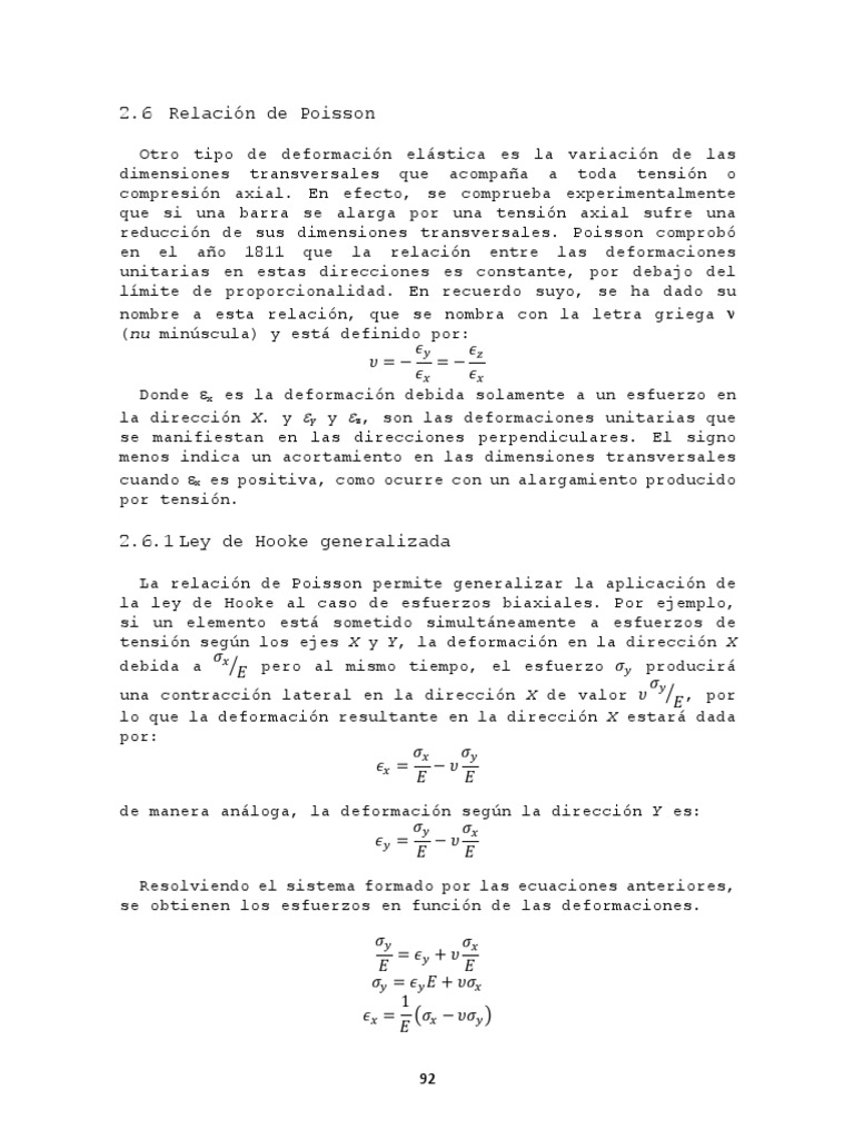 2.6 Relación de Poisson | PDF | Estrés (Mecánica) | Ciencia de los ...