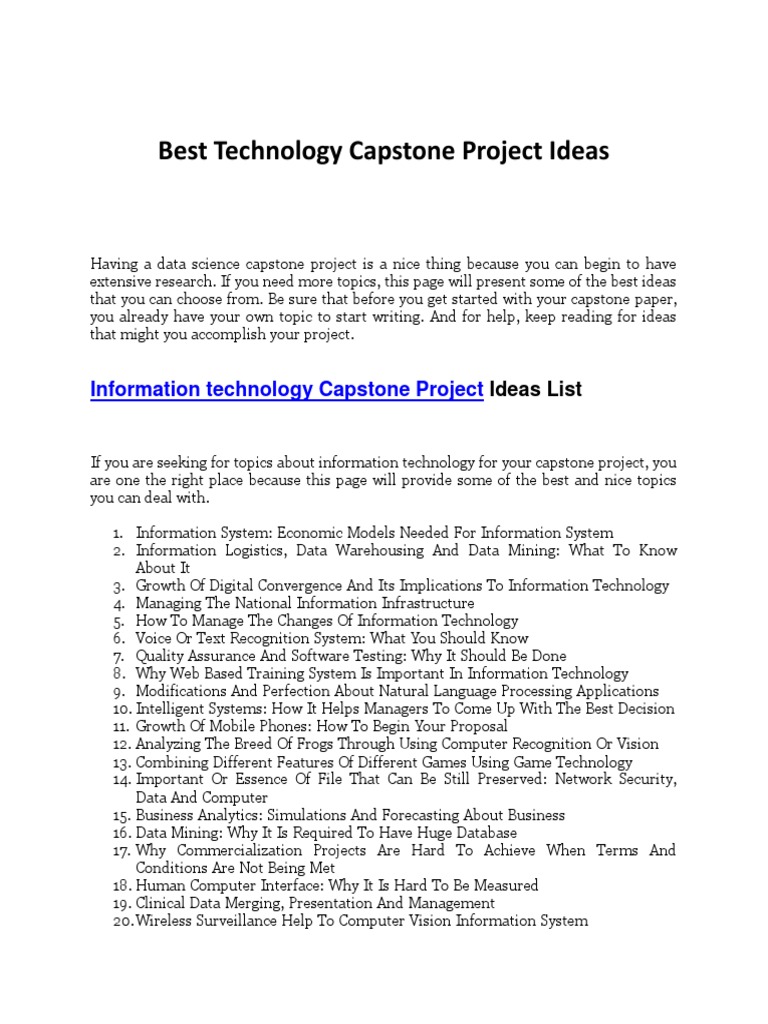 Best IT Capstone Project Ideas | PDF | Computer Security | Security