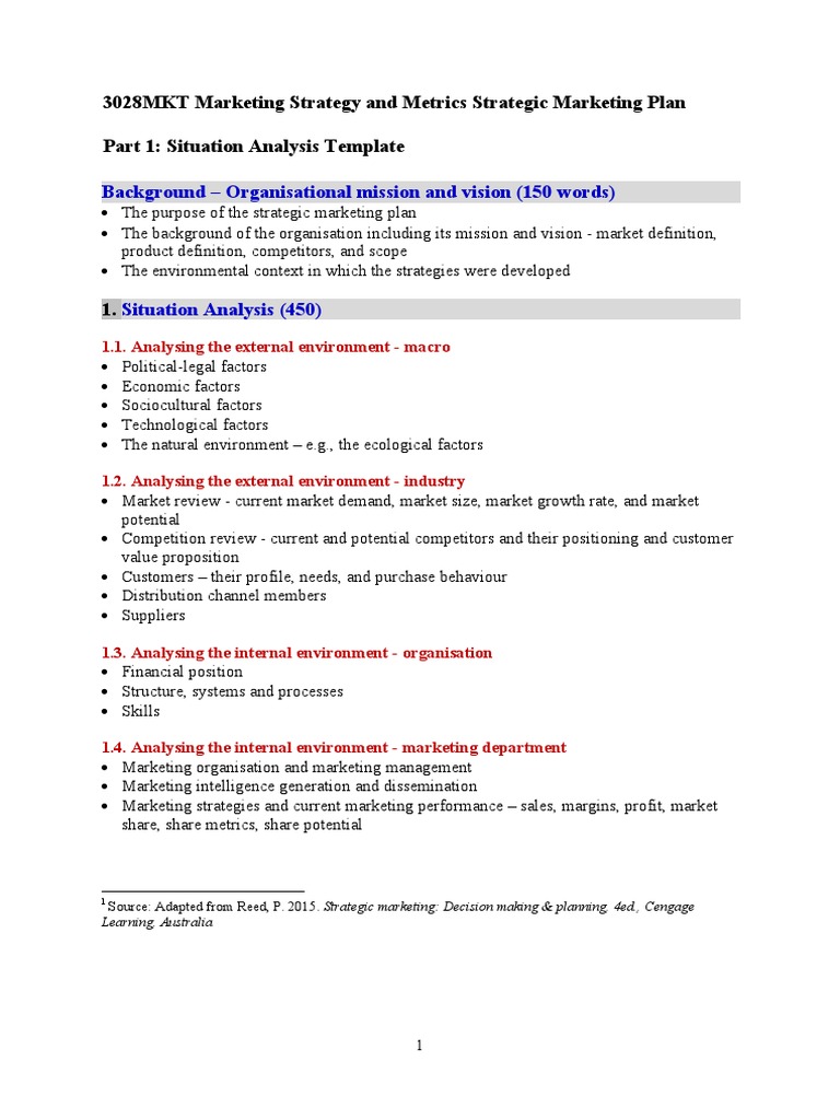 Tri 2 - 2020 Situation Analysis Template - 3028MKT Strategic Marketing ...