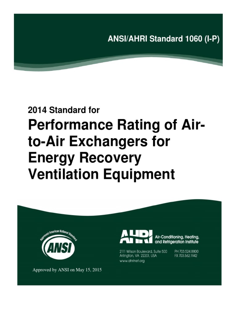 ANSI AHRI Standard 1060 I-P 2014 PDF | PDF | Humidity | Heating ...