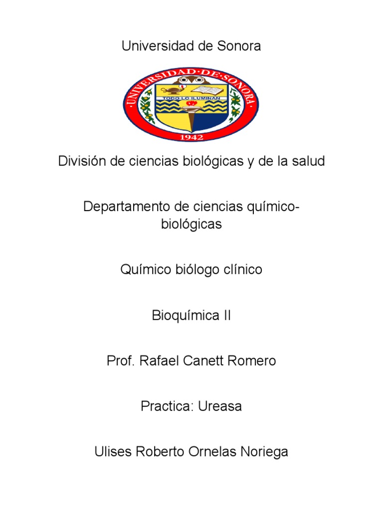 Practica Bioquimica Ureasa | PDF | Inhibidor de la enzima | Urea