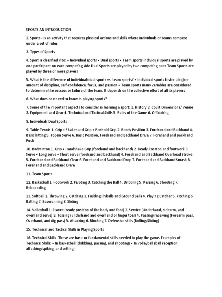 Sports An Introduction | PDF | Physical Fitness | Volleyball