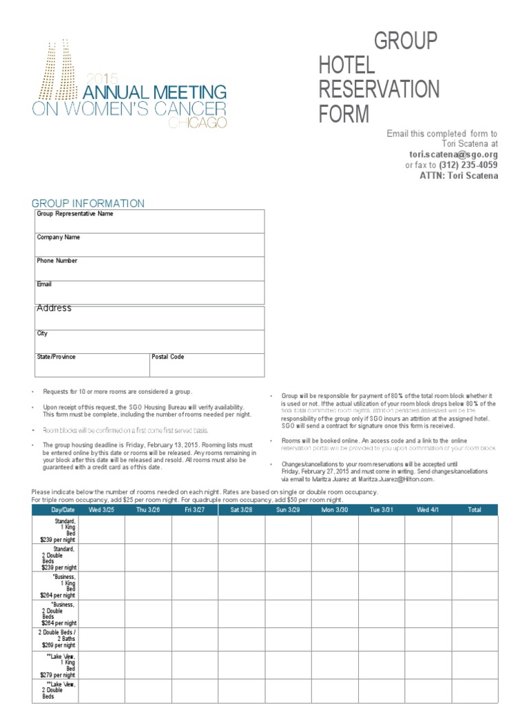 Group Hotel Reservation Instructions | PDF | Telecommunications ...
