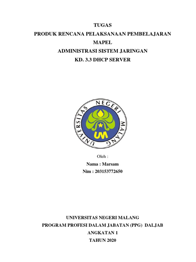 3.2 Asj DHCP Server | PDF | Karier & Perkembangan