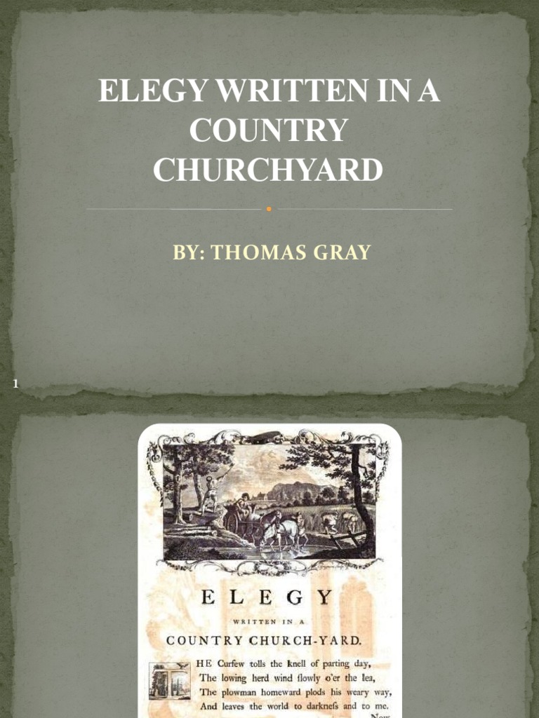 Elegy in A Country Churchyard | PDF | Poetry