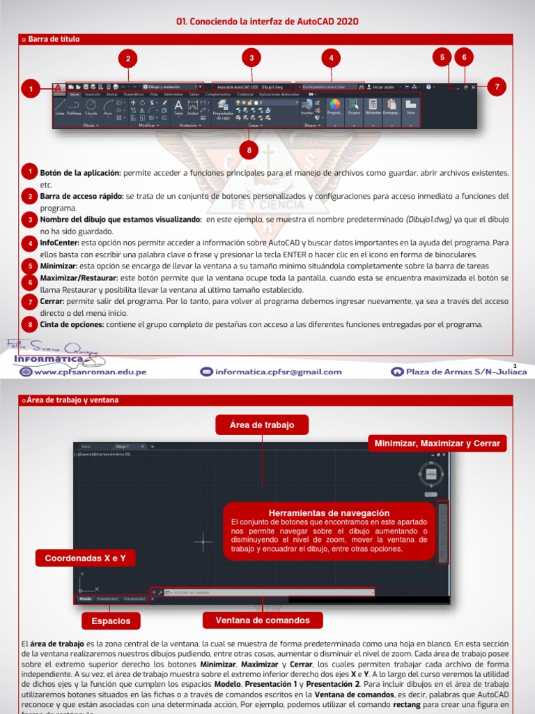 01 Conociendo La Interfaz de AutoCAD 2020 | PDF | Ventana (informática ...
