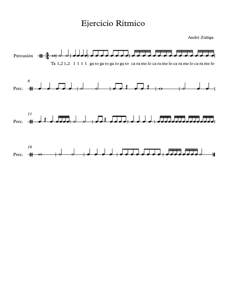 Ejercicio Ritmico 1 PDF | PDF