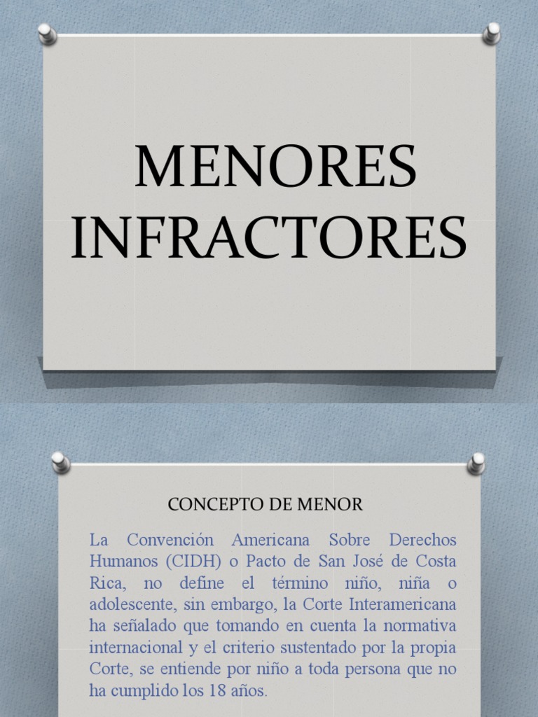 Concepto de Menores Infractores | PDF | Derecho penal | Procedimiento ...