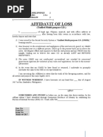 Affidavit of Loss of UMID Card | PDF
