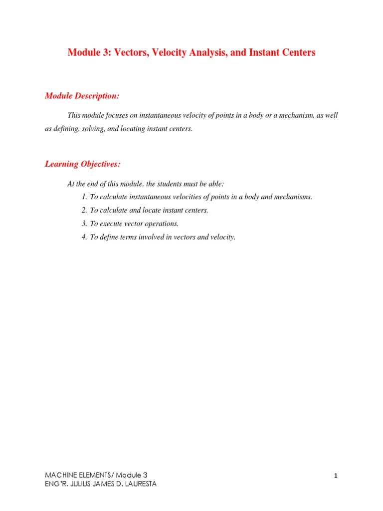 Machine Elements - Module 3 | PDF | Rotation Around A Fixed Axis | Euclidean Vector