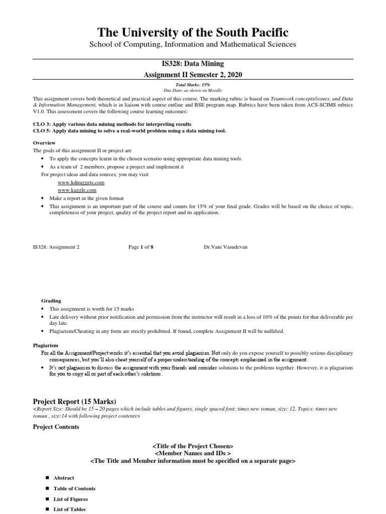IS328 Assignment2 Ver1.0 DrVaniV Online | PDF | Data Mining | Cluster ...