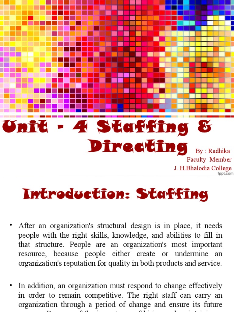 Staffing and Directing PDF | PDF | Human Resources | Resource