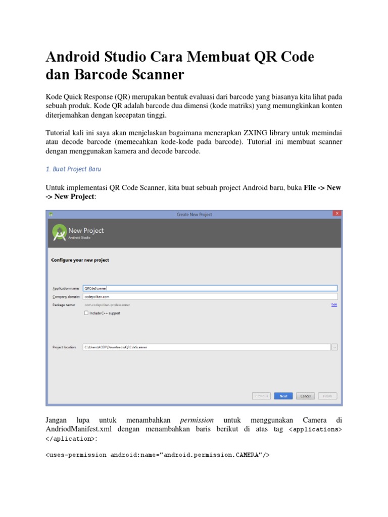 30 Android Studio Cara Membuat QR Code Dan Barcode Scanner PDF | PDF ...