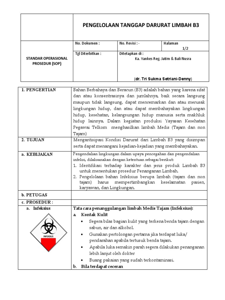 SOP Tanggap Darurat TPS B3 | PDF