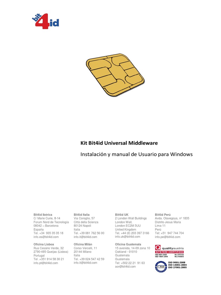 Bit4id Manual Usuario Windows General1 | PDF | Tecnología de seguridad ...