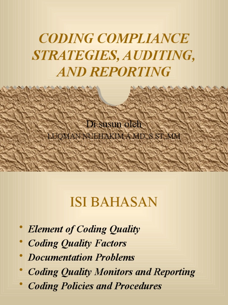 P5 Coding Compliance Strategies, Auditing, and Reporting | PDF