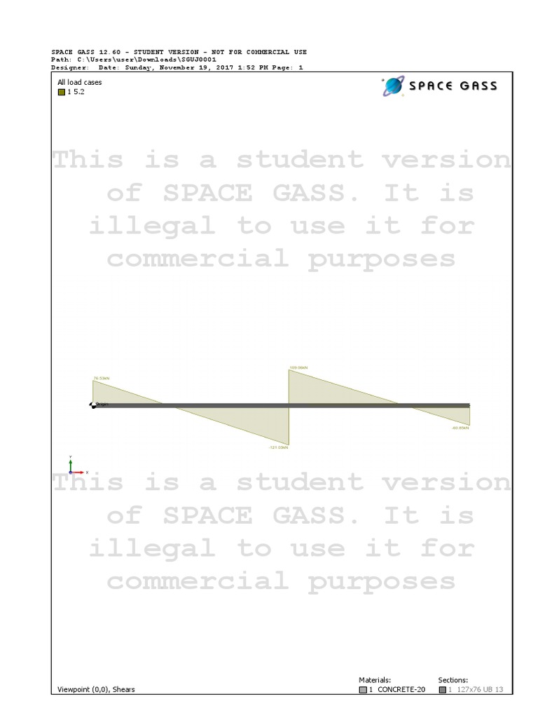 SPACE GASS 12.60 Student Guide | PDF | Computers