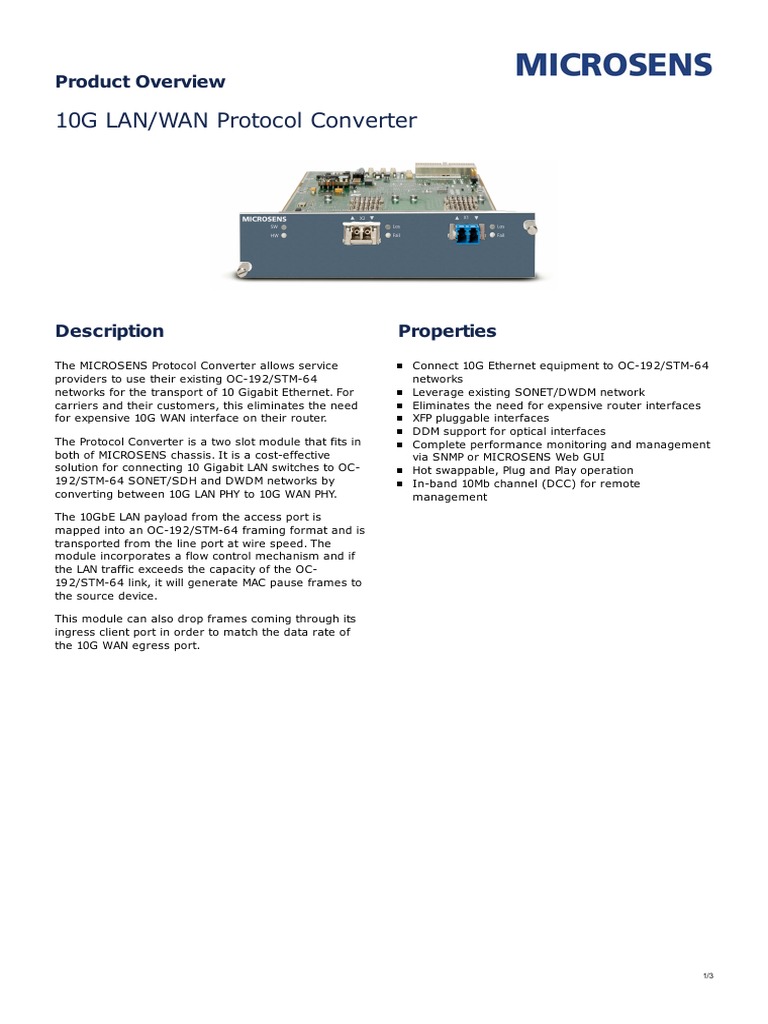 10G LAN - WAN Protocol Converter | PDF | Telecommunications Standards ...