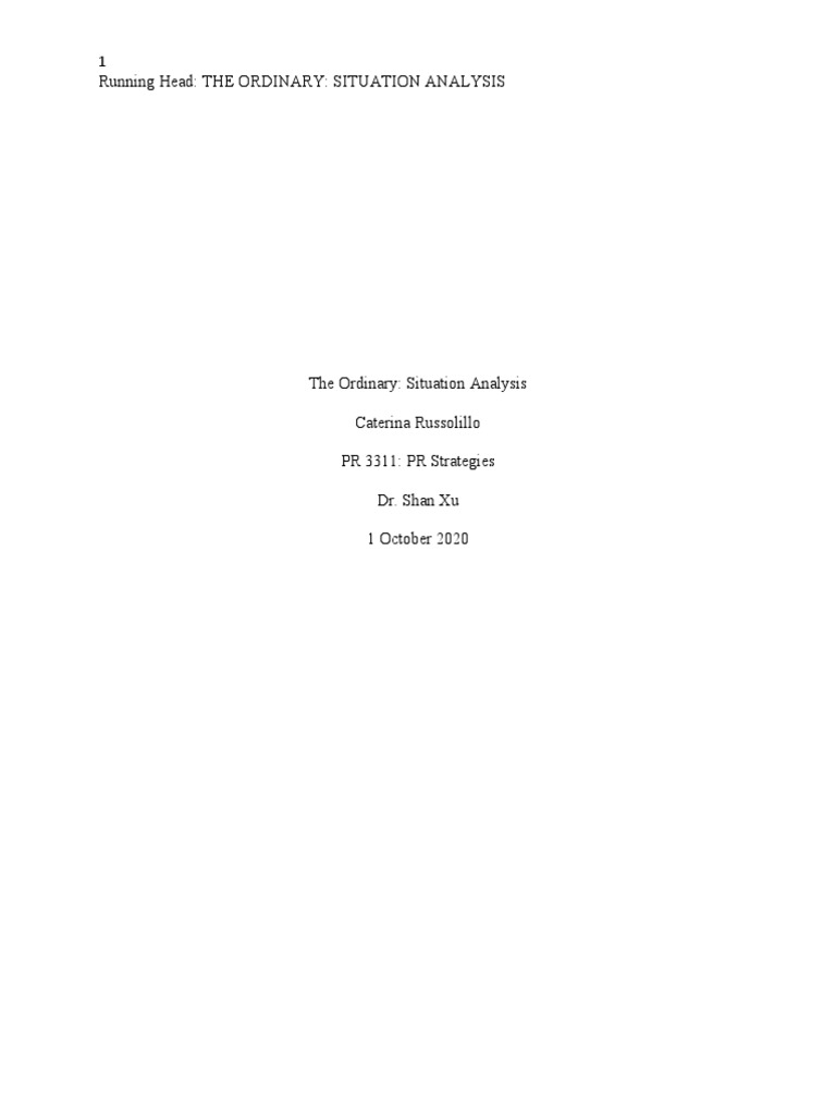 Situation Analysis Paper | PDF | Cosmetics | Brand