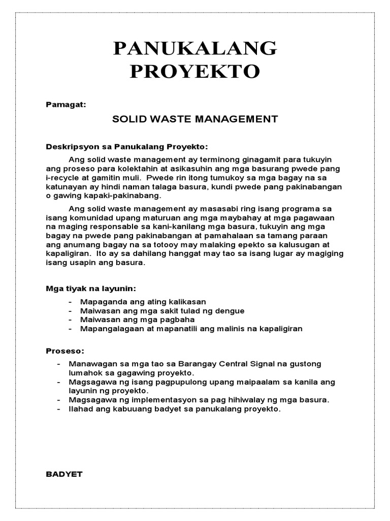 Panukalang Proyekto | PDF