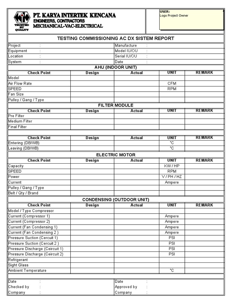 Testing and Commissioning Report for an AC DX System Installed at an ...