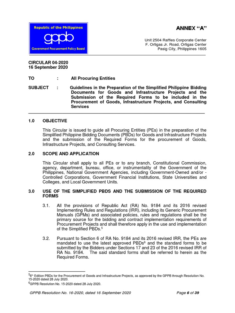 GPPB Circular 04-2020 Guidelines | PDF | Procurement | Taxes